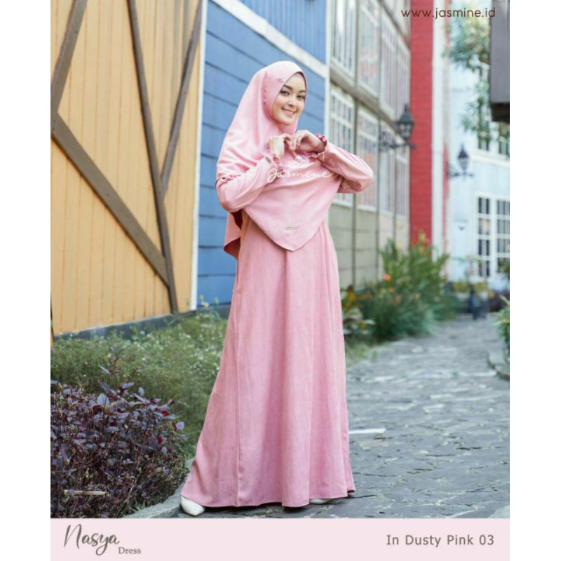 Jual Gamis Nasya dress ori Jasmine size S-M busana muslim busui bahan ...