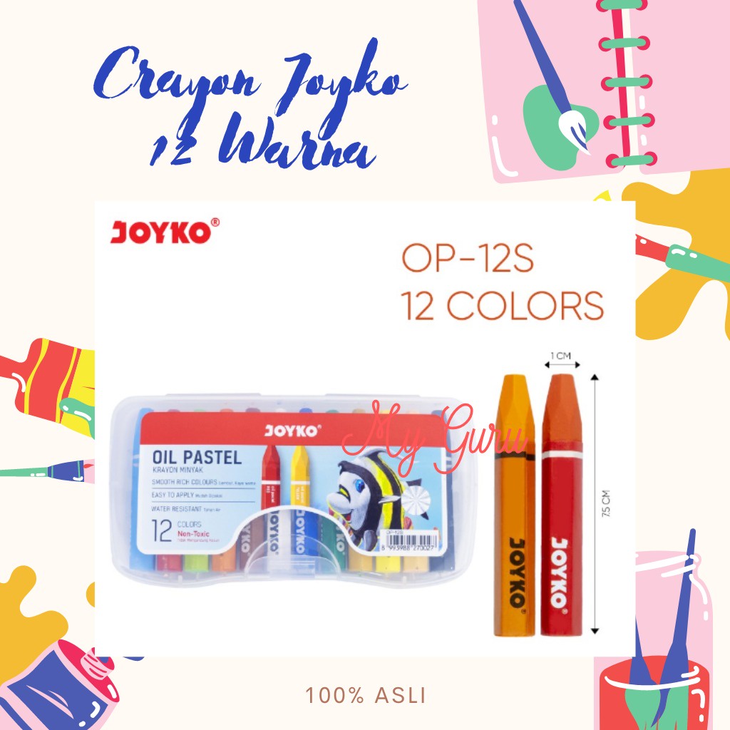 Jual [SET] CRAYON / KRAYON OIL PASTEL JOYKO OP-12S 12 WARNA | Shopee ...