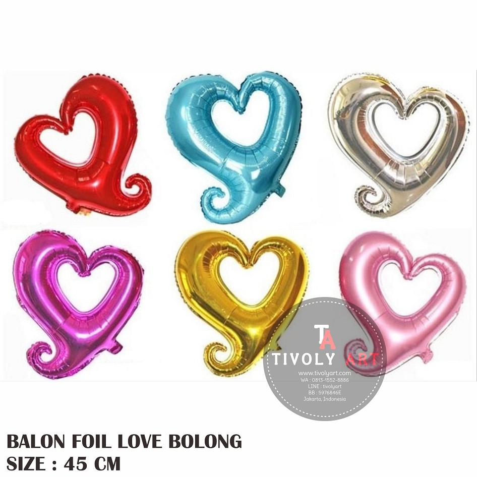 Jual Balon Foil Love / Balon Foil Love Bolong 45Cm | Shopee Indonesia