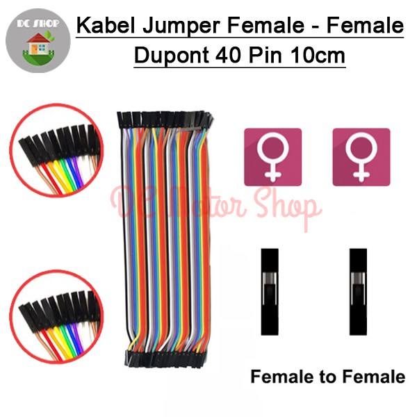 Jual Kabel Jumper Dupont 10 cm 40 Pin /Jumper Wire Cable 10cm 40pcs F-F ...
