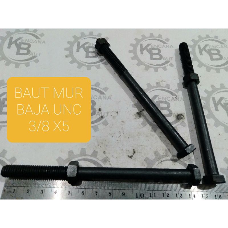 Jual BAUT BAJA UNC 3/8 X 5 / BAUT BAJA NC 3/8 X 5 / LONG BOLT PANJANG ...