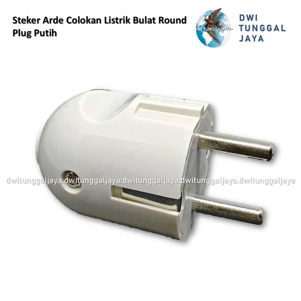 Jual Steker Arde Kepala Colokan Listrik Bulat Round Plug Putih SNI ...