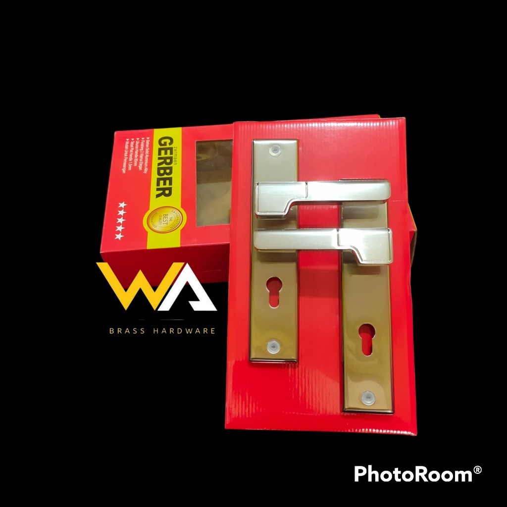 Jual Handle Pintu Gerber Kunci Pintu Set Kamar Solid Aluminium Door ...