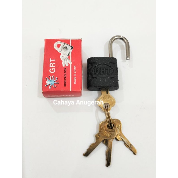 Jual Gembok Hitam GRT ukuran 20 25 30 60 / Gembok Pagar / Gembok Pintu ...