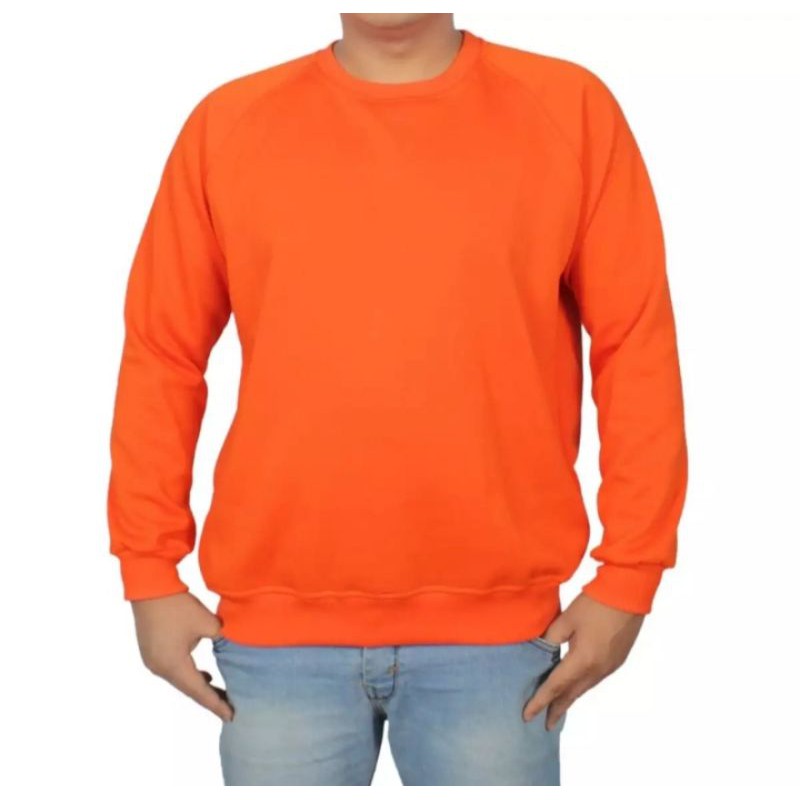 Jual sweater basic orange polos | Shopee Indonesia