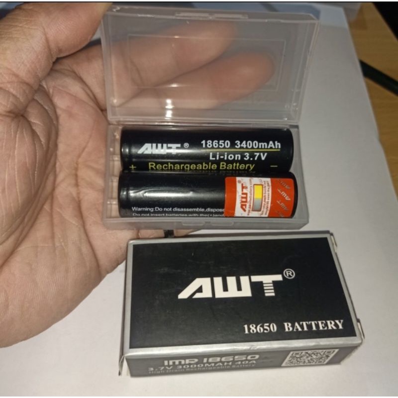 Jual Baterai / Battery / Batere AWT 18650 3400mah 3.7v Hitam | Shopee ...