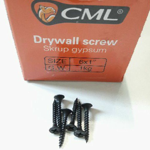 Jual Sekrup gipsum 6 × 1" (Inch) - Skrup Drywall atau Baut gypsum Hitam | Shopee Indonesia