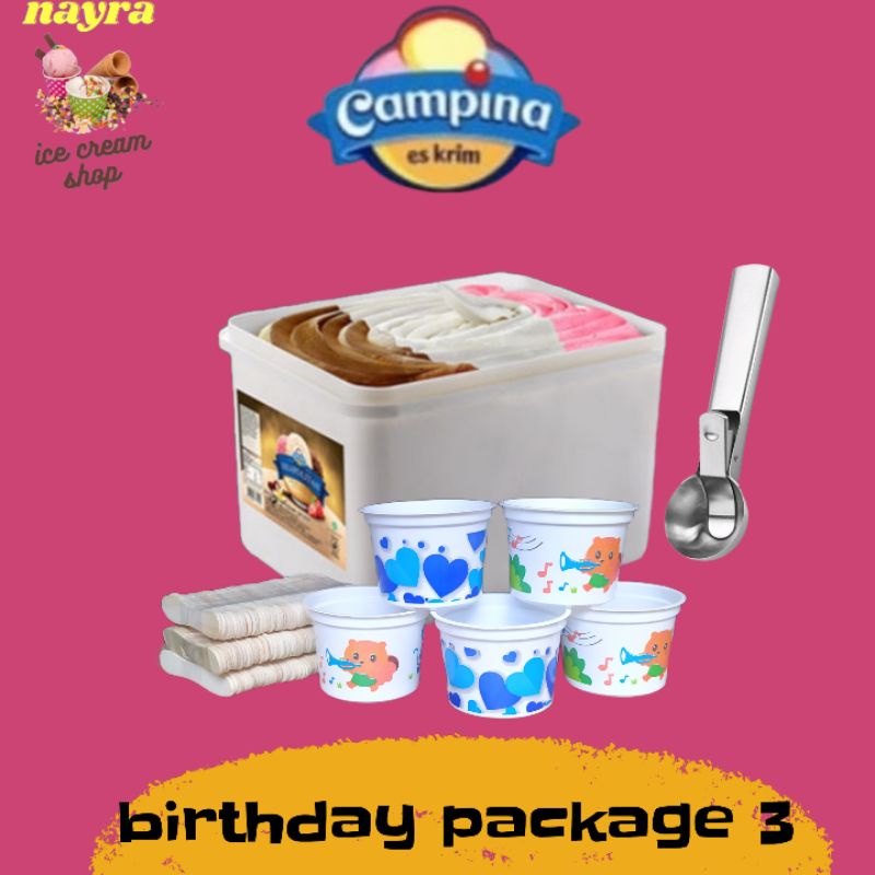 Jual Campina ice cream paket ultah 8L | Shopee Indonesia