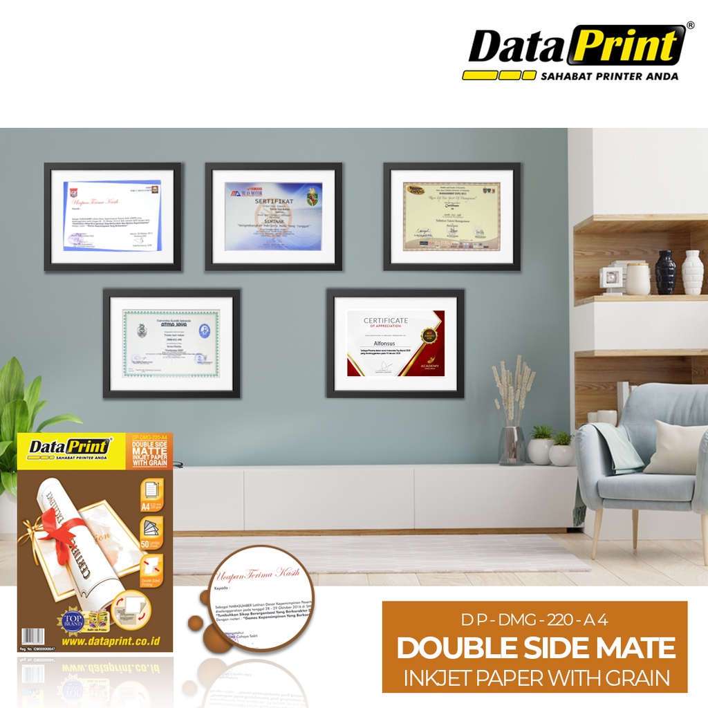 Jual DataPrint Double Side Matte with Grain Paper 220 gr A4 | Shopee ...