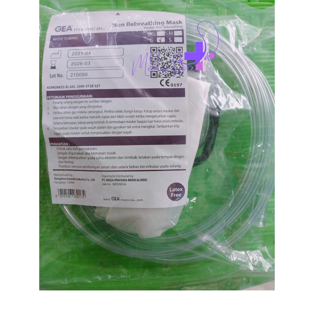 Jual Non Rebreathing Mask / Masker Oksigen Reservoir / NRM Dewasa ...