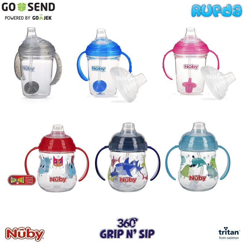 Jual Nuby 360 Grip N Sip Tritan Soft Spout Sippy Cup Bebas Posisi BPA Free | Shopee Indonesia