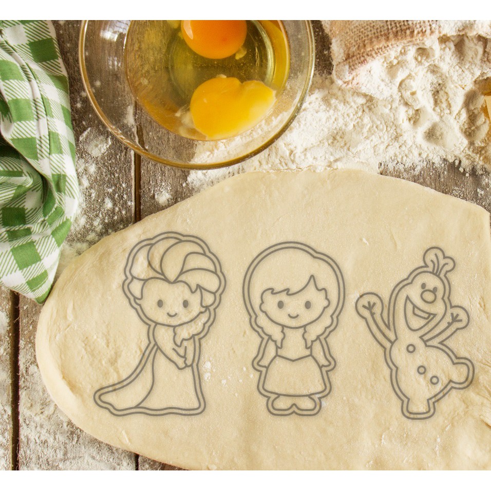 Jual Frozen Cookie Cutter set 3 pcs with outline / Princess Elsa ...