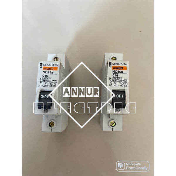 Jual Mcb NC45a 1phase 6a 10a 16a 20a merlin gerin | Shopee Indonesia