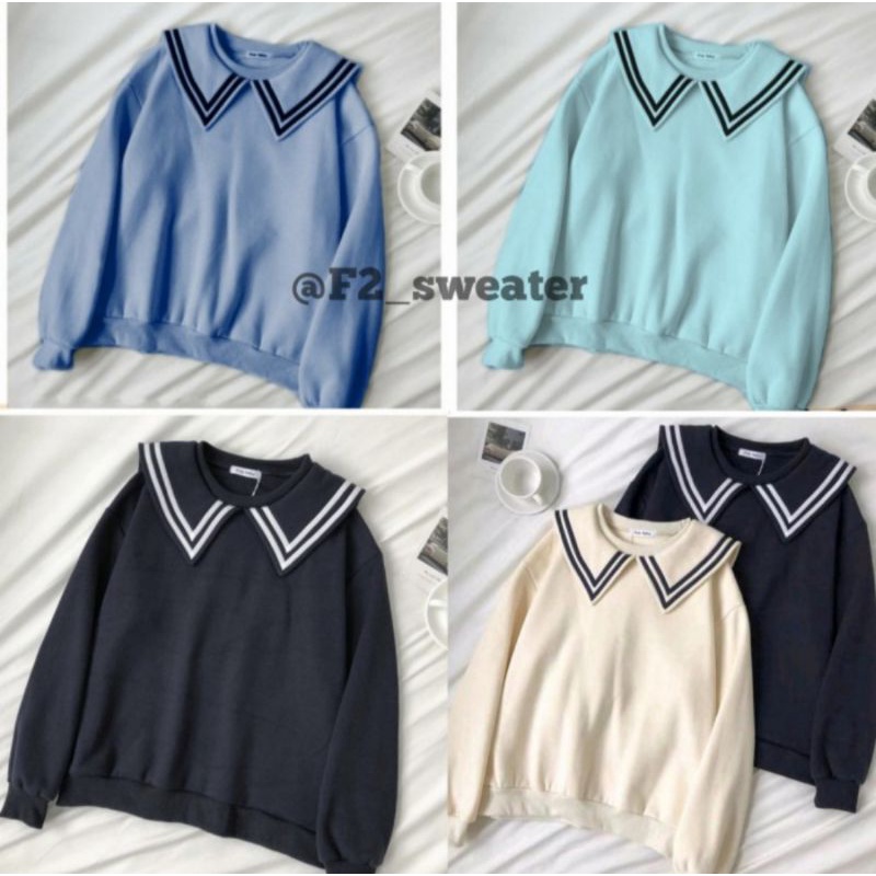 Jual F2sweater - Basic Sweater Pulma Top Wanita Switer Oblong Kerah ...