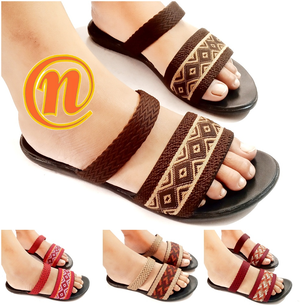 Jual Sandal Tali Teplek / Sendal Turki Rajut Ban 2 Etnik | Shopee Indonesia