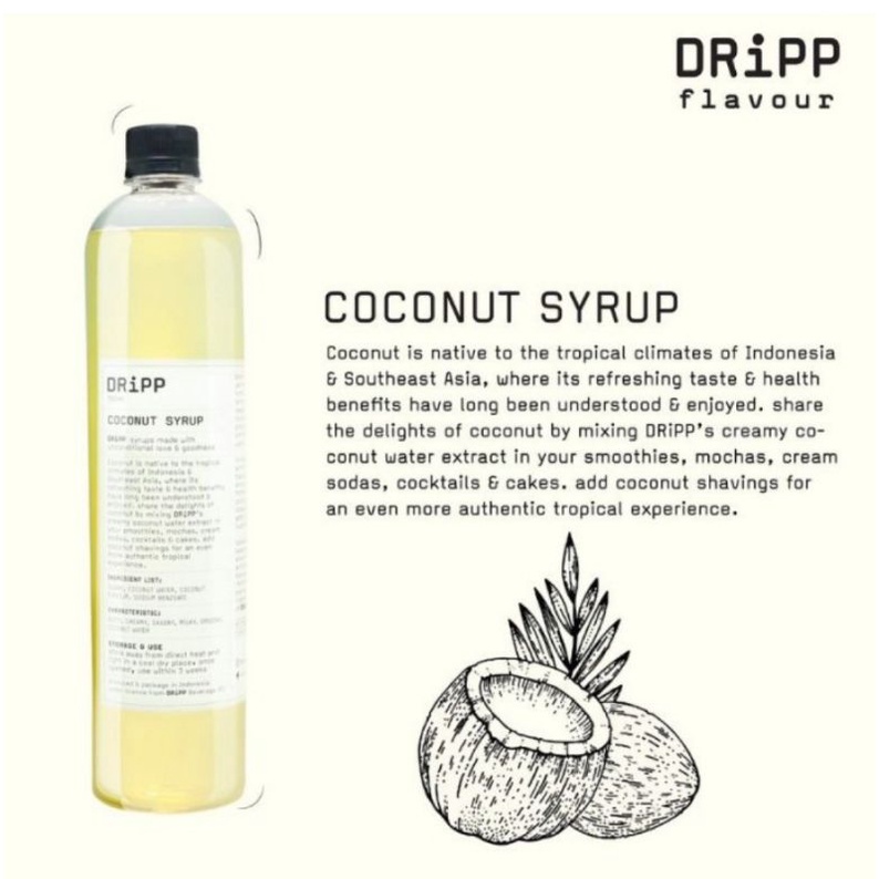 Jual Dripp syrup minuman sirup coconut 760ml | Shopee Indonesia