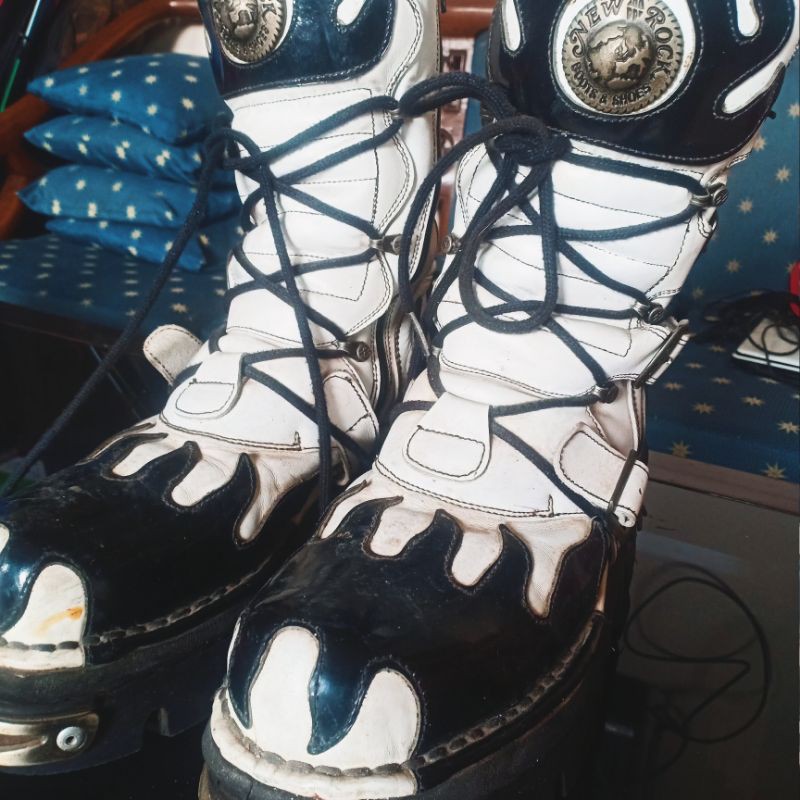 Jual Boots Sepatu NewRock Reactor special edition putih hitam ,sepatu ...