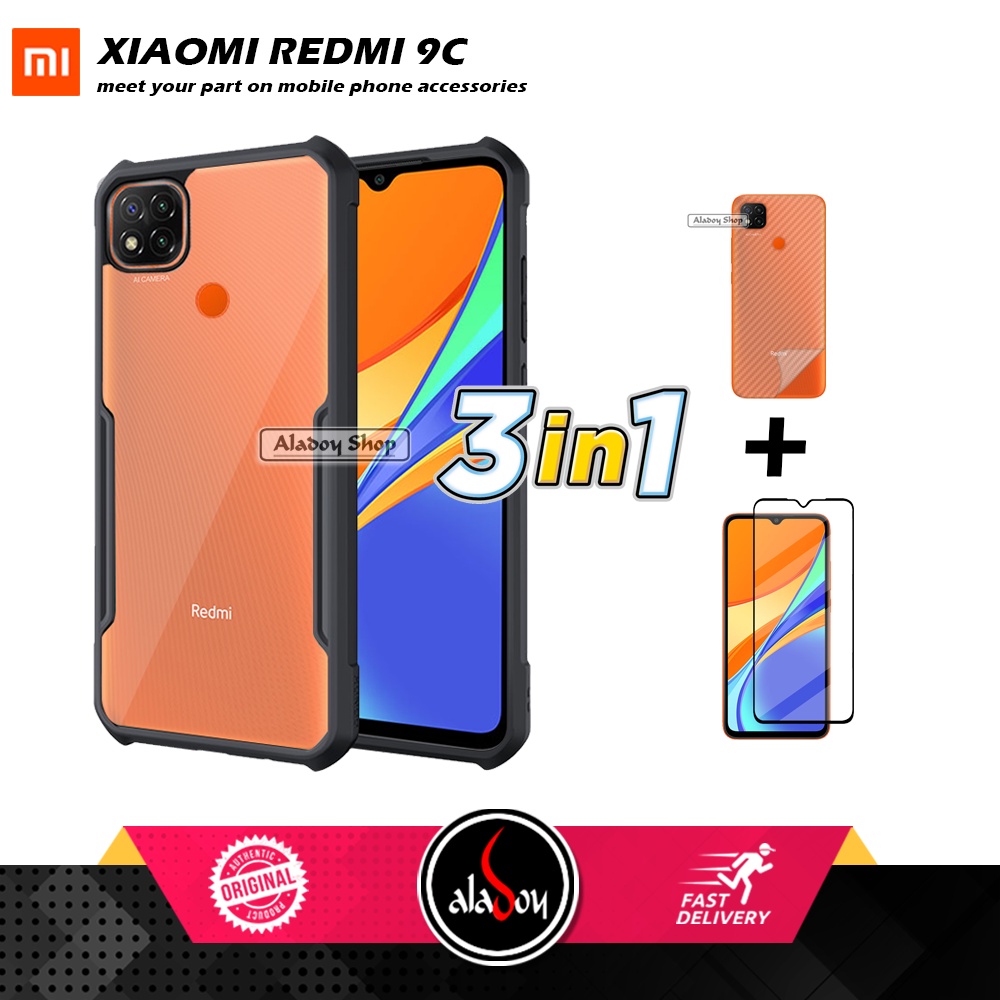 Jual Case XIAOMI REMDI 9C Armor Fushion Transparent Casing + Tempered ...