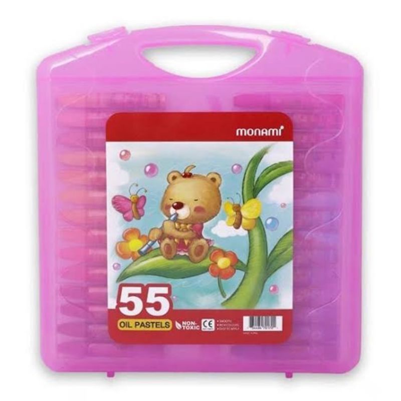 Jual MONAMI CRAYON 55 OIL PASTEL PINK / BLUE NON TOXIC KOREAN NUMBER 1 ...