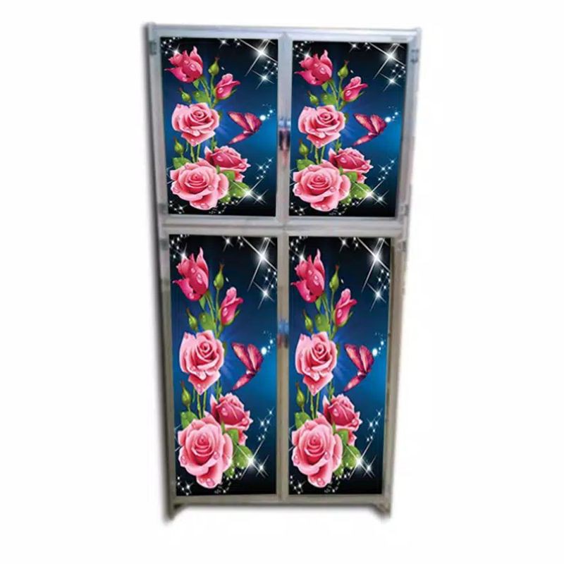 Jual stiker rak piring 4 pintu motif bunga | Shopee Indonesia
