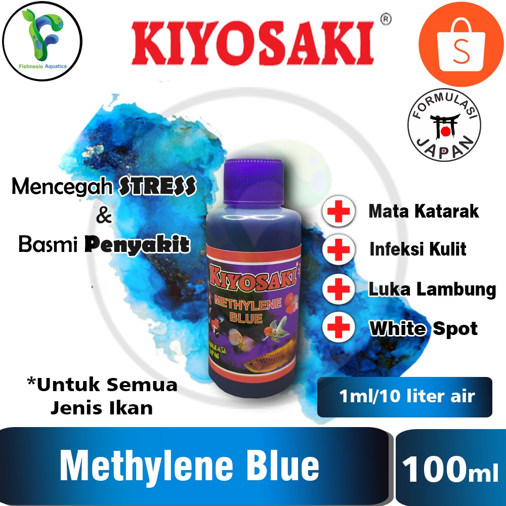 Jual Obat Ikan Methylene Blue Kiyosaki 100ml / Obat Biru / Obat Ikan | Shopee Indonesia