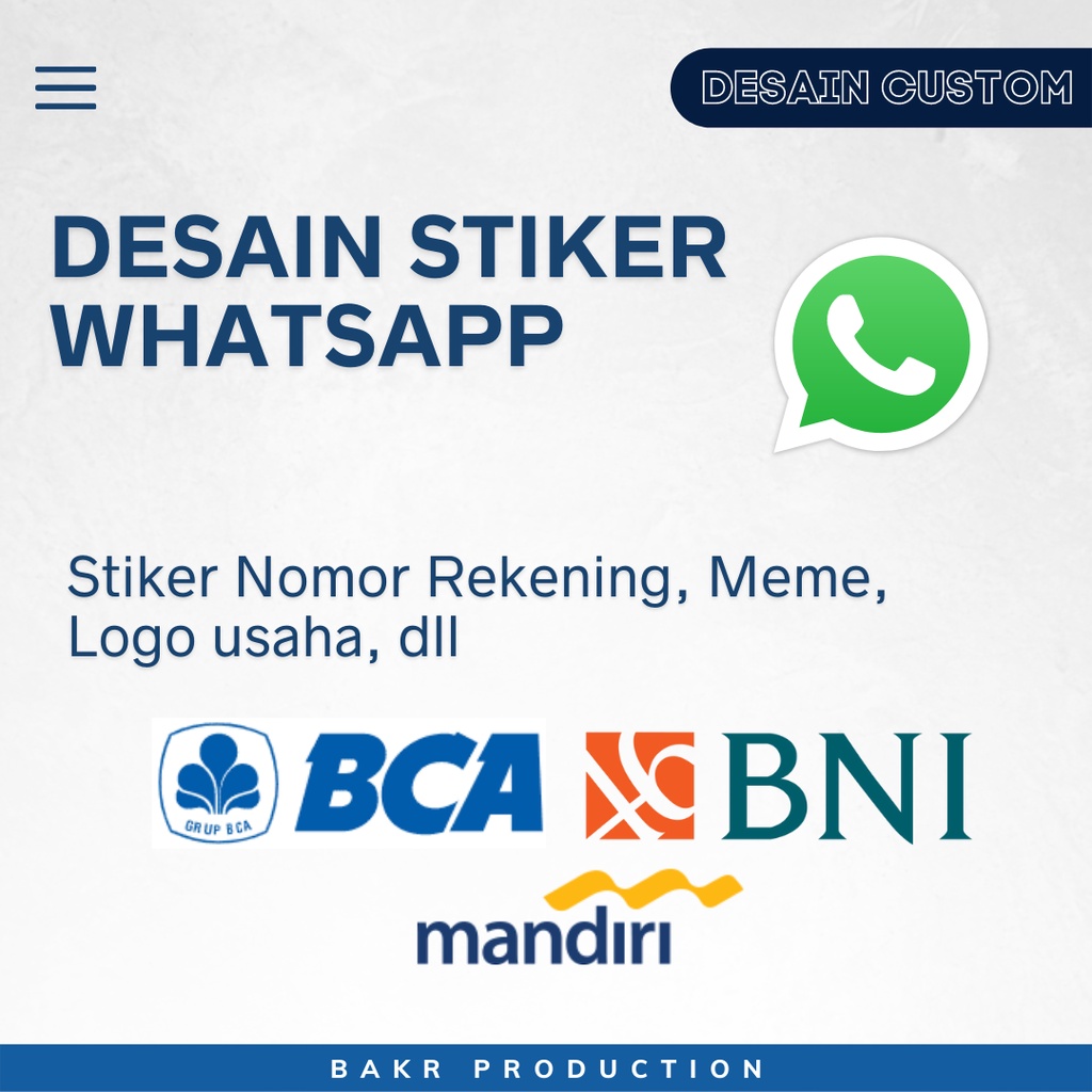 Jual DESAIN STIKER WA WHATSAPP NOMOR REKENING BANK LOGO USAHA ...