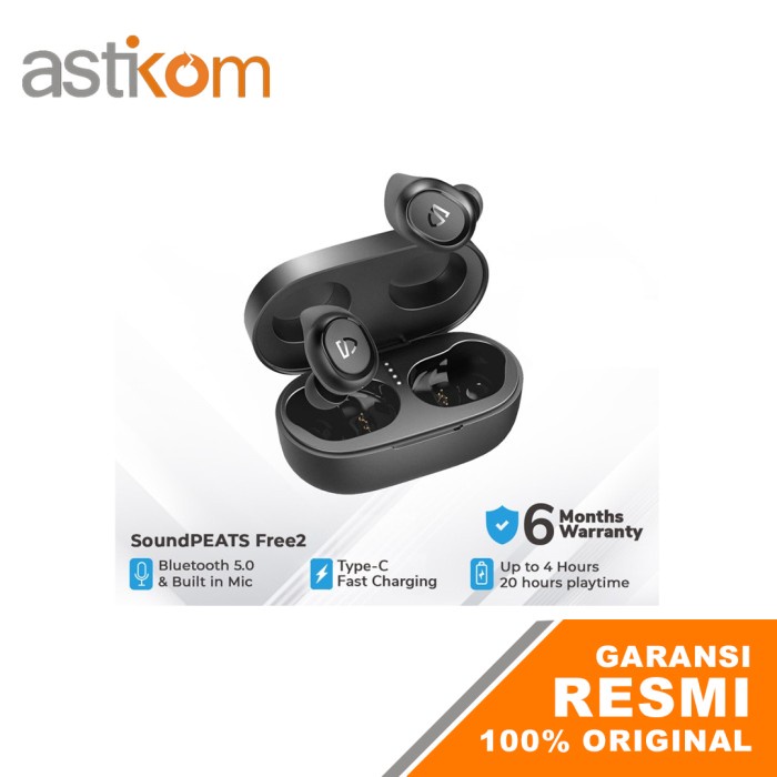 Jual Earphone TWS SoundPEATS TrueFree 2 True Wireless Earbuds Black ...