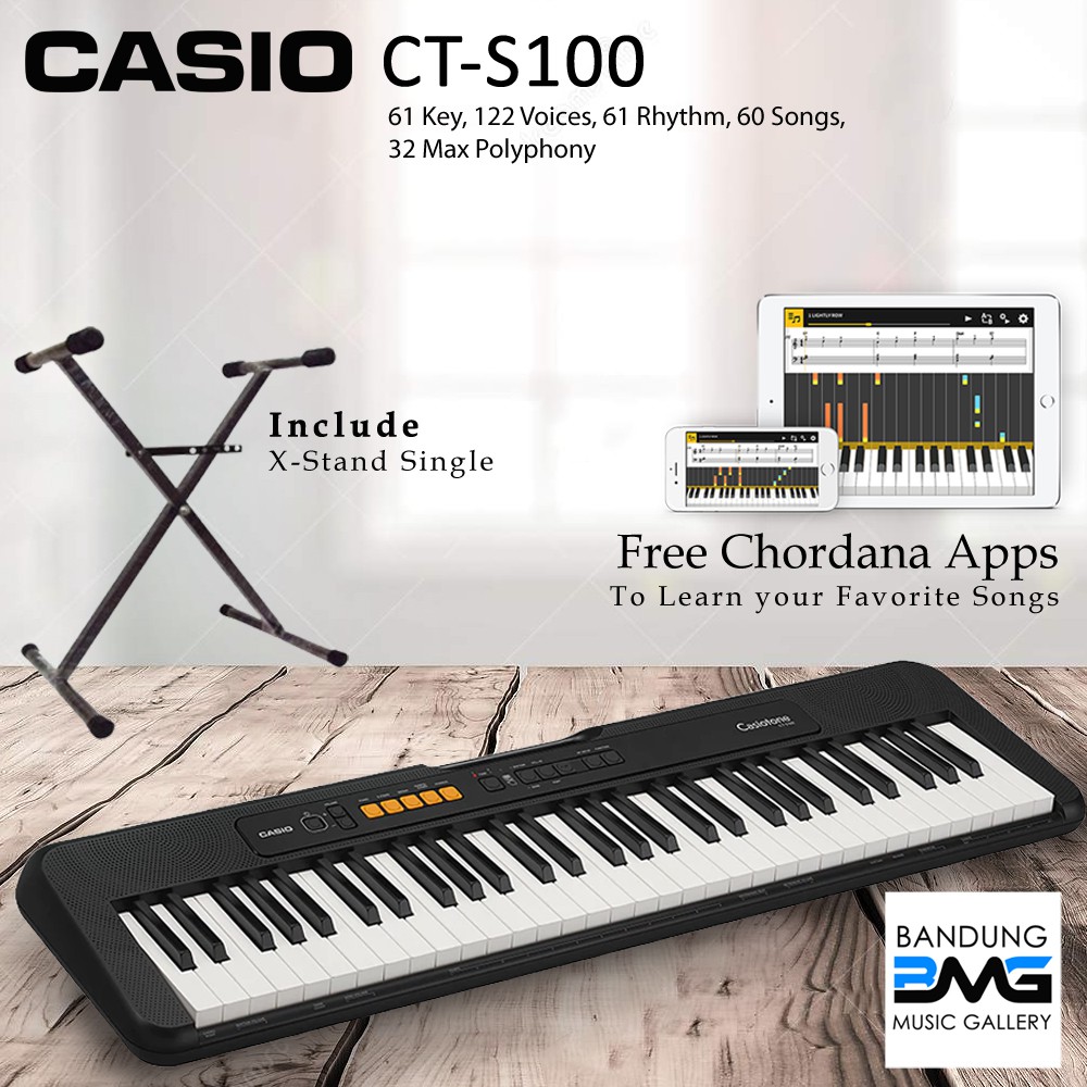 Jual Casio CT S100 Keyboard with XStand / CTS100 / CTS 100 | Shopee ...