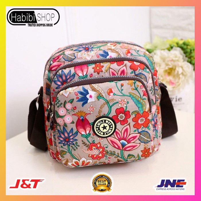 Jual Smile Way Women Nylon sling Bag Tas Selempang Korea Nilon Wanita ...