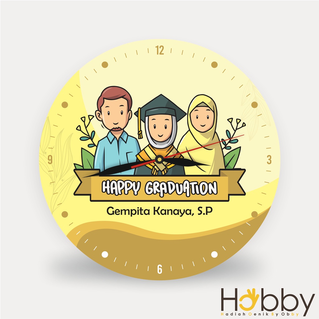Jual JAM DINDING CUSTOM UNIK NAMA KARTUN KADO WISUDA KAYU GIFT ...