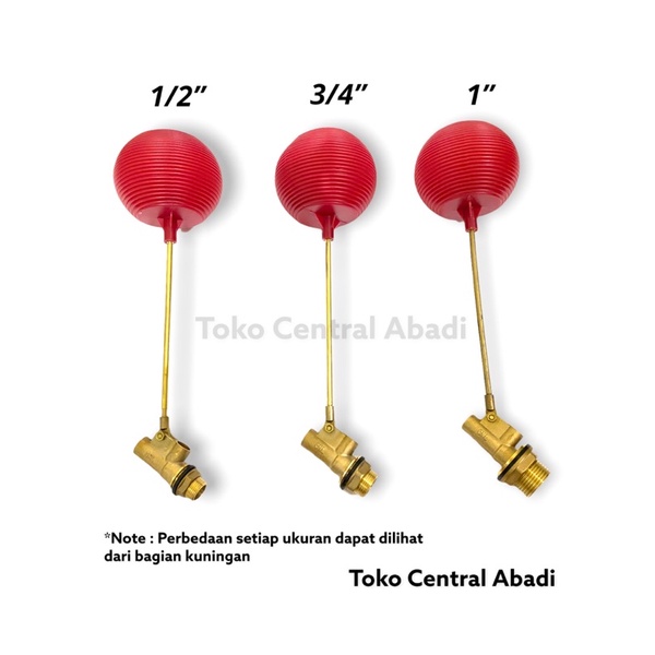 Jual Pelampung Air Bola Kuningan 1/2” 3/4” 1” Inch CAMEL l Bak Air ...