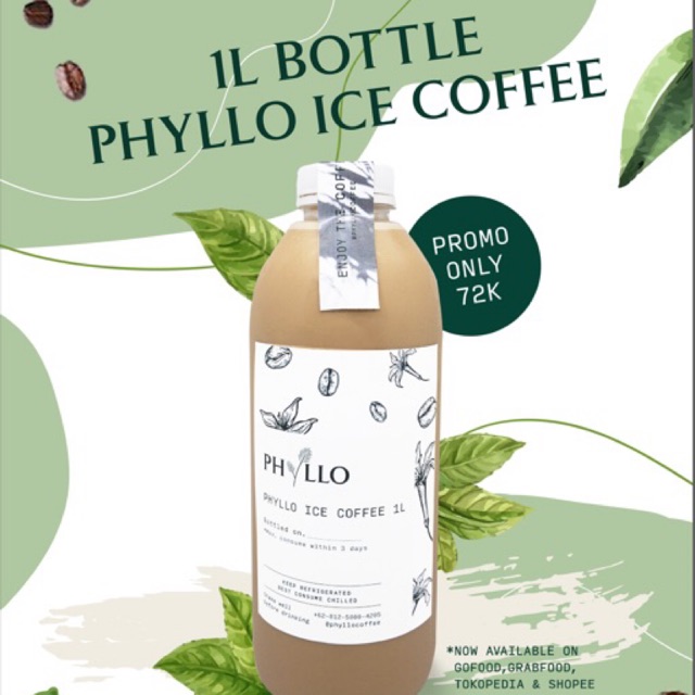 Jual 1 liter botol Phyllo Ice Coffee | Shopee Indonesia