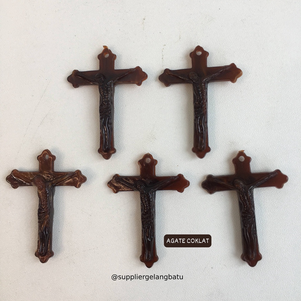 Jual bandul SALIB YESUS GIOK AGATE CARNELIAN ONYX bahan kalung katolik ...