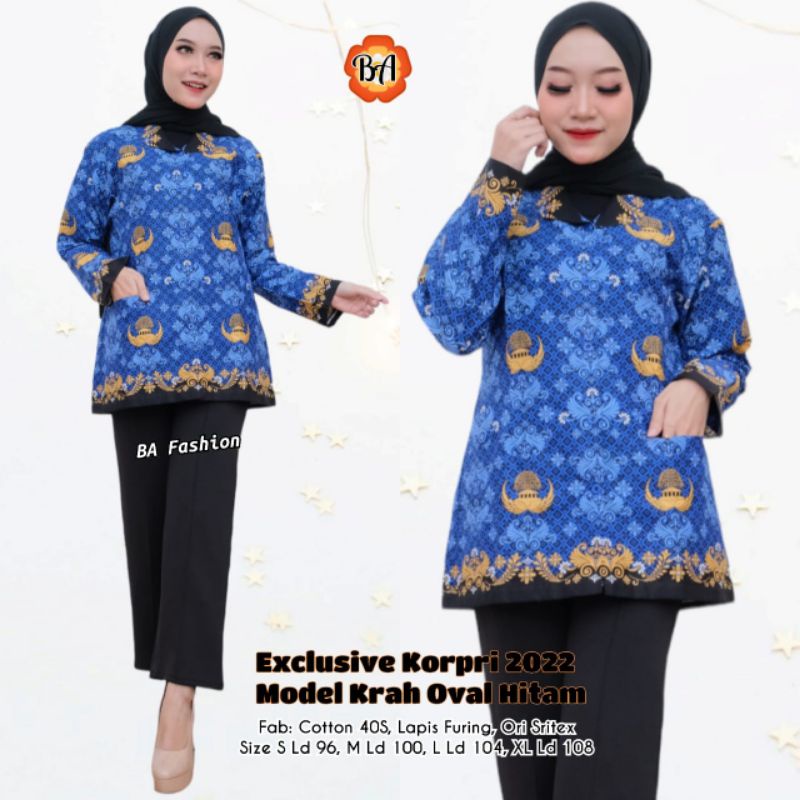 Jual korpri terbaru kerah hitam | Shopee Indonesia