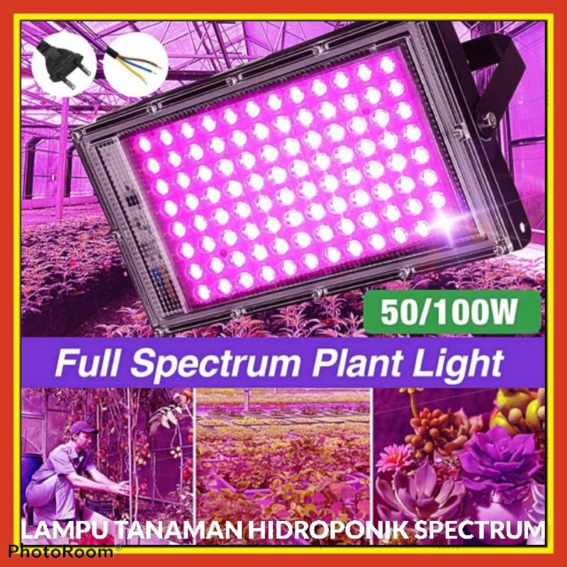 Jual Lampu UV LED Tanaman Tumbuhan Hidroponik Full Spectrum LED Sorot Grow Light 50W 100W ...