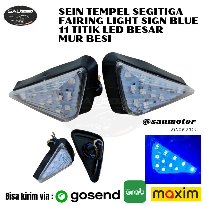 Jual Saumotor Sen Tempel Segitiga Biru Lampu Sein Tempel Led Universal Sen Segitiga | Shopee ...