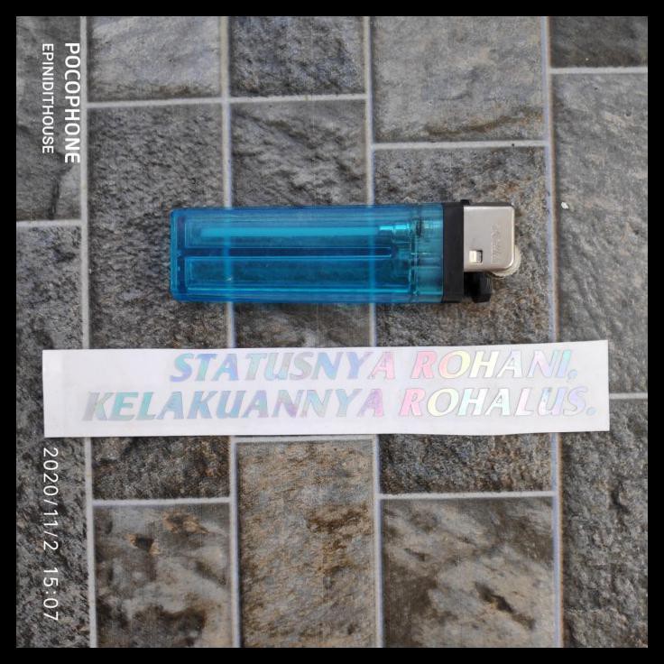 Jual Stiker Motor Mobil Laptop Sepeda Statusnya Rohani Hologram Kata ...