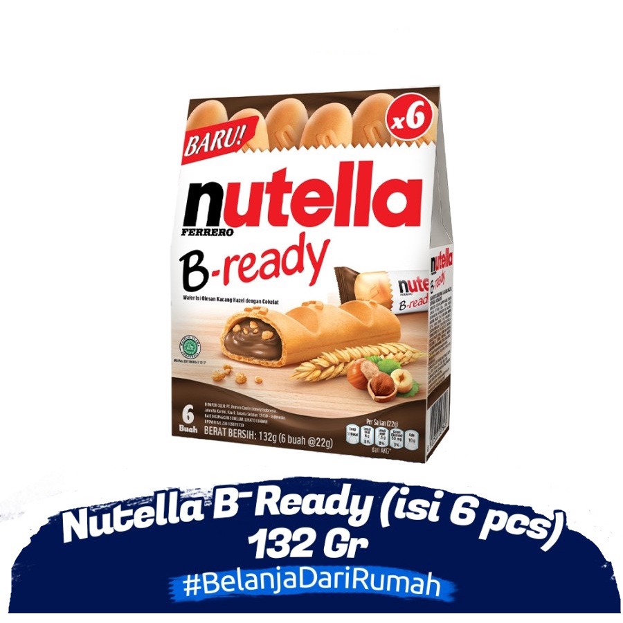 Jual NUTELLA B-READY 132GR ISI 6 PCS SNACK COKLAT HALAL | Shopee Indonesia