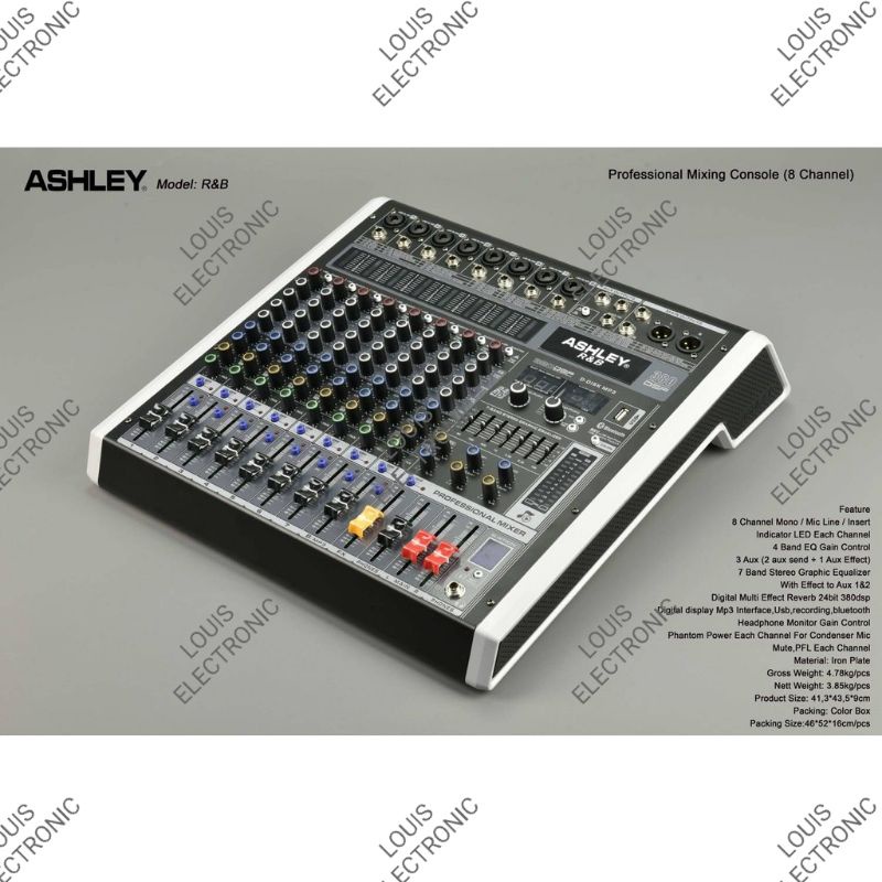 Jual Mixer Audio ASHLEY R&B8 R&B 8 RNB8 RNB 8 8 Channel ORIGINAL | Shopee Indonesia