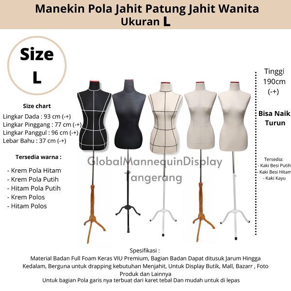 Jual Manekin Badan Wanita Patung Jahit Ukuran L | Shopee Indonesia