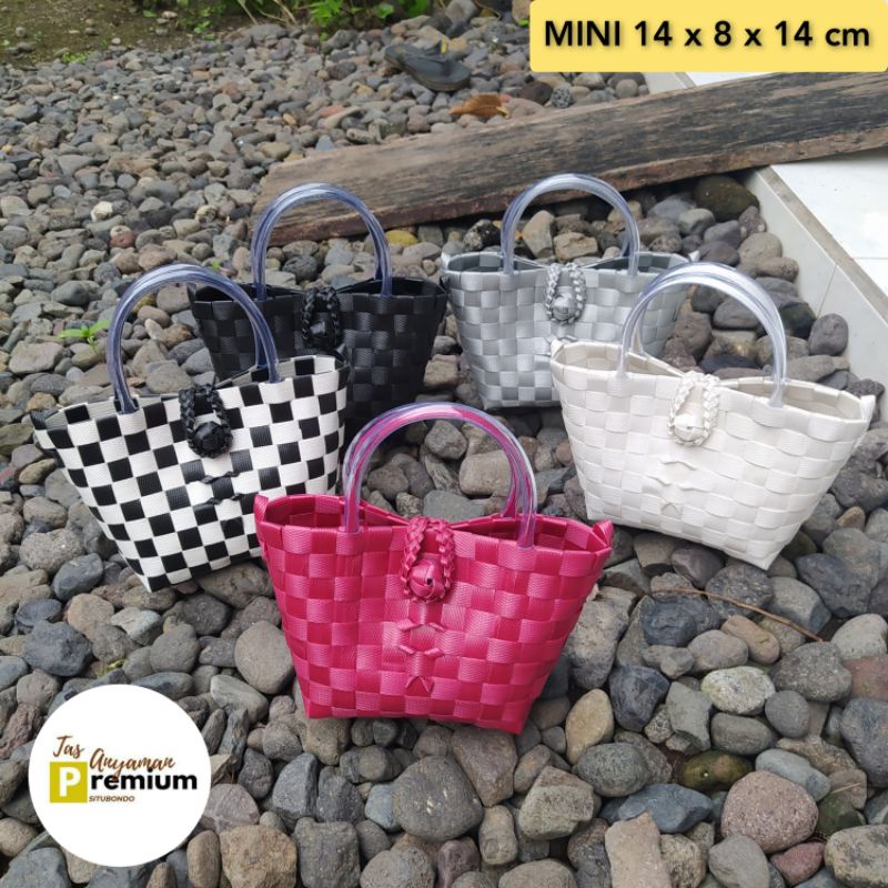 Jual (MINI) 14x8x14 cm Tas anyaman/ Tas Wanita/ Tas selempang/ Tas ...