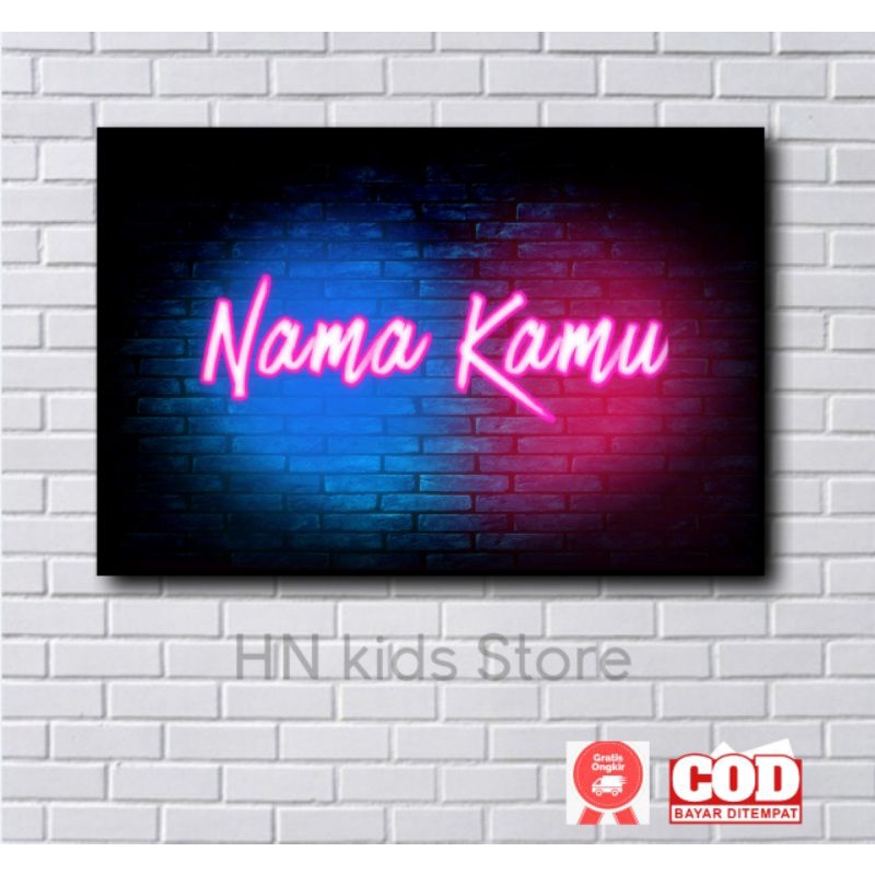 Jual Poster nama Custom Text Neon Hiasan dingnding,keren 20x30 | Shopee ...