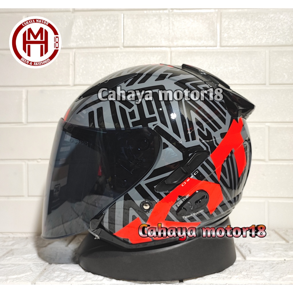 Jual HELM KYT GALAXY FLAT R NEON GUNMETAL RED|HELEM HALF FACE KYT ...