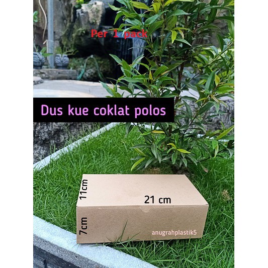 Jual Dus kue coklat polos/ box Kraft coklat polos 22 x 11 per pack ...