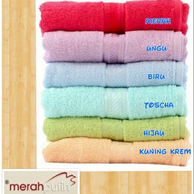 Jual Handuk merah putih polos 50x100 / 60x120 | Shopee Indonesia