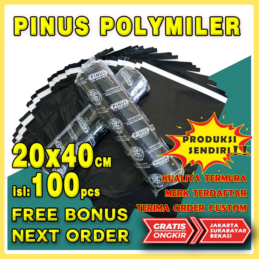 Jual Pinus Plastik Polymailer 20X40CM isi100pcs Kantong Plastik Olshop ...