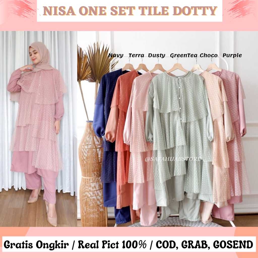 Jual NISA ONE SET TILE DOTTY / ATASAN DAN BAWAHAN / ONE SET KONDANGAN | Shopee Indonesia