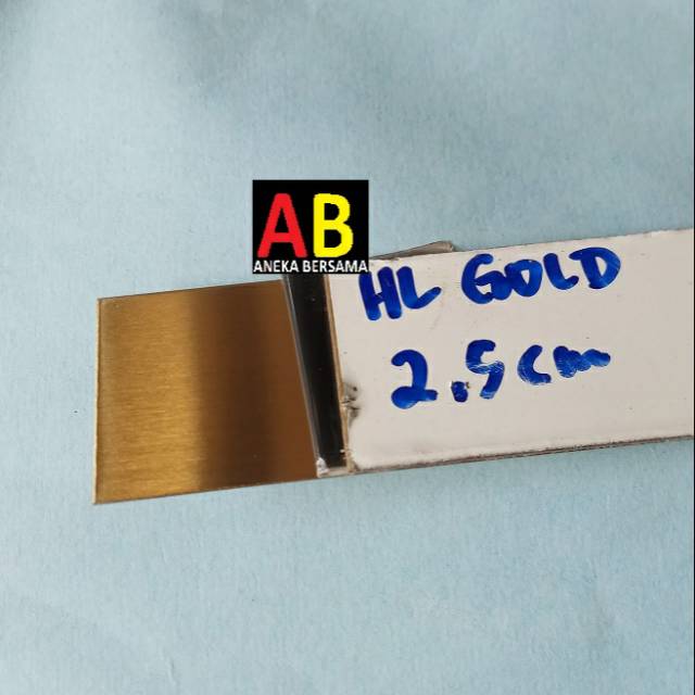 Jual Plat Strip Stainless Steel Gold Hairline Lebar 2.5cm Panjang 122cm ...