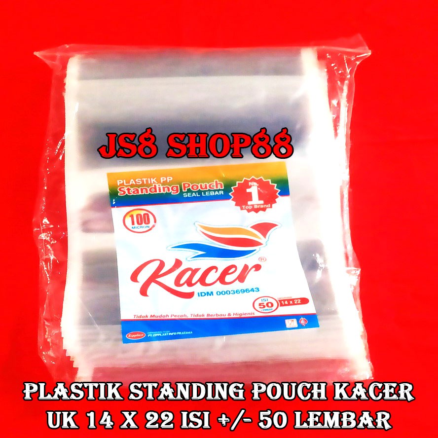 Jual (PER PACK) PLASTIK STANDING POUCH KACER 14x22 ISI 50 LEMBAR ...