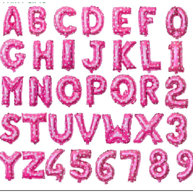Jual Balon Huruf dan Angka Pink 40cm | Shopee Indonesia